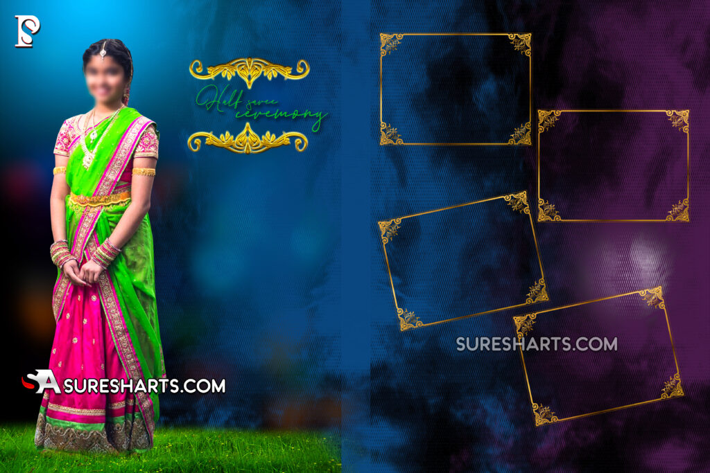 Half Saree Function Album PSD Designs Free Download-16×24 - PSDStore