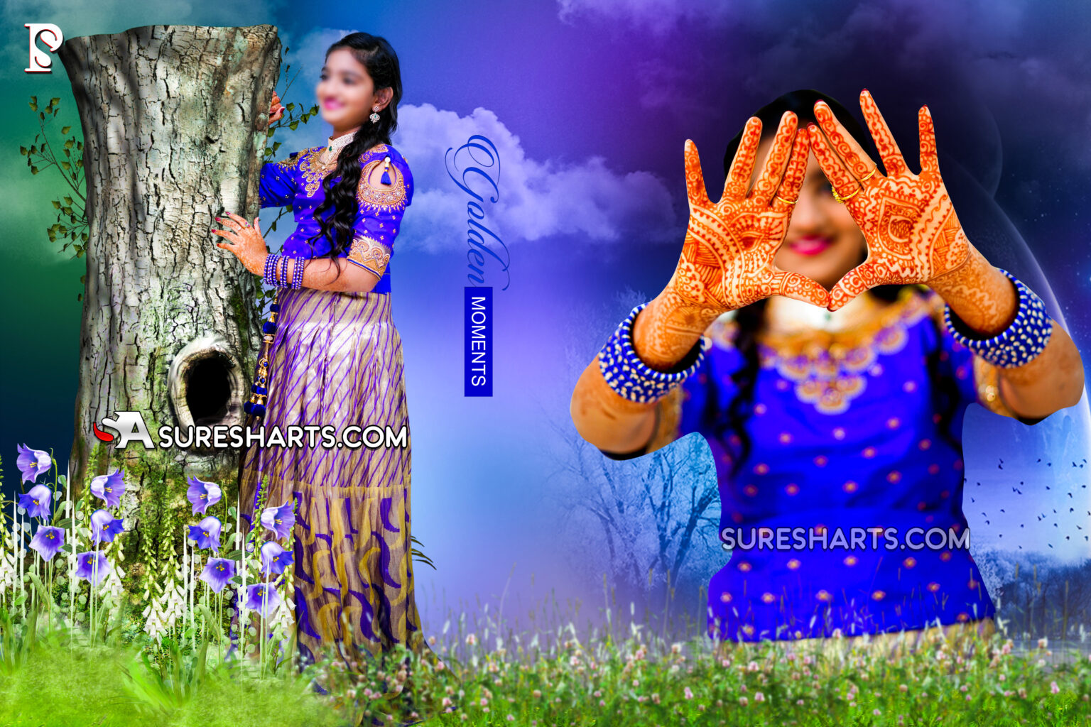 Half Saree Function Album PSD Designs Free Download-16×24 - PSDStore