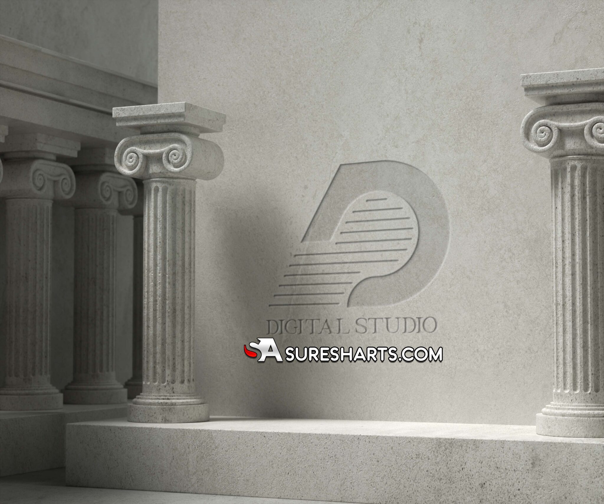 FREE DOWNLOAD – 3D WALL LOGO PSD MOCKUPS - PSDStore