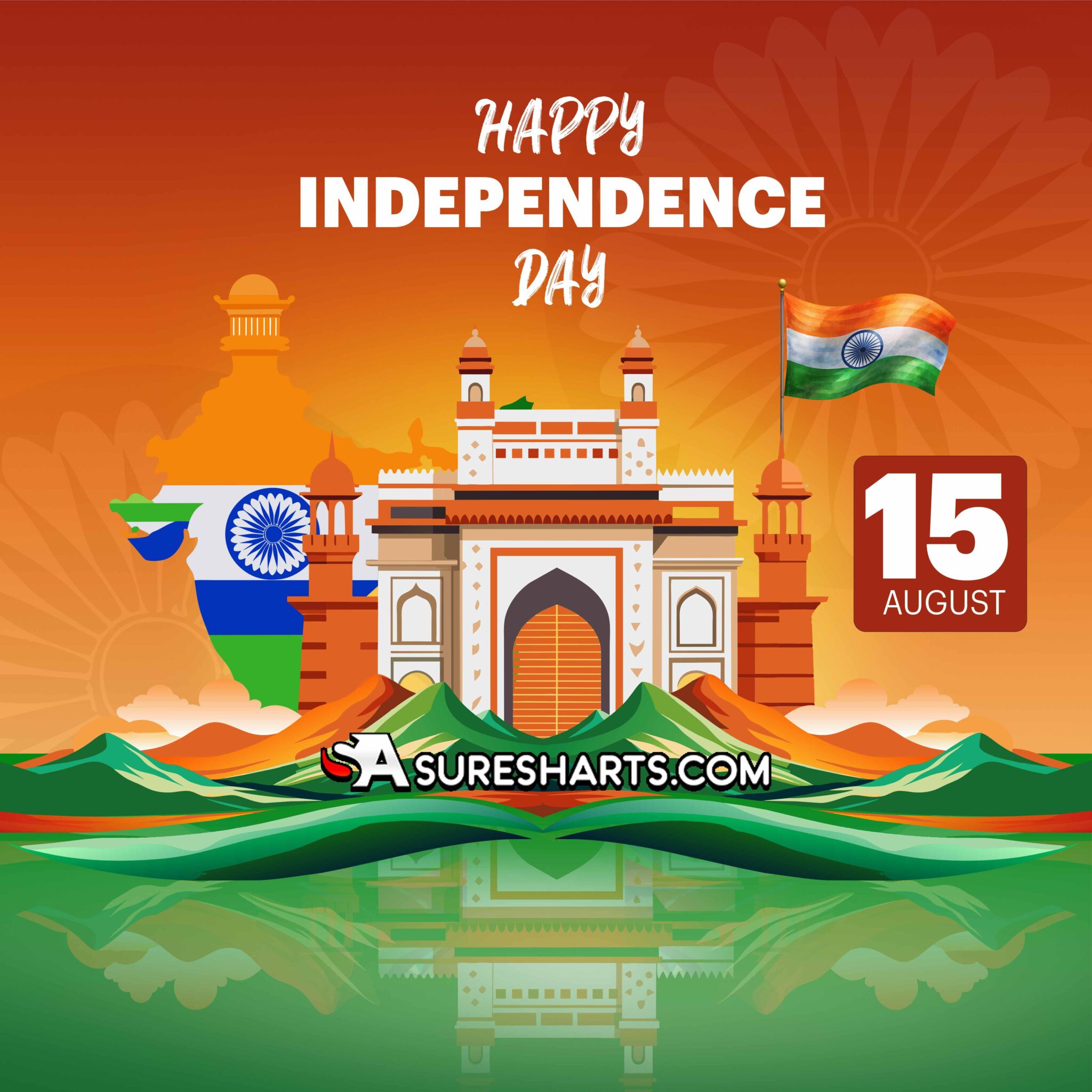 15 August Happy Independence Day PSD, Wishes, Templates - PSDStore